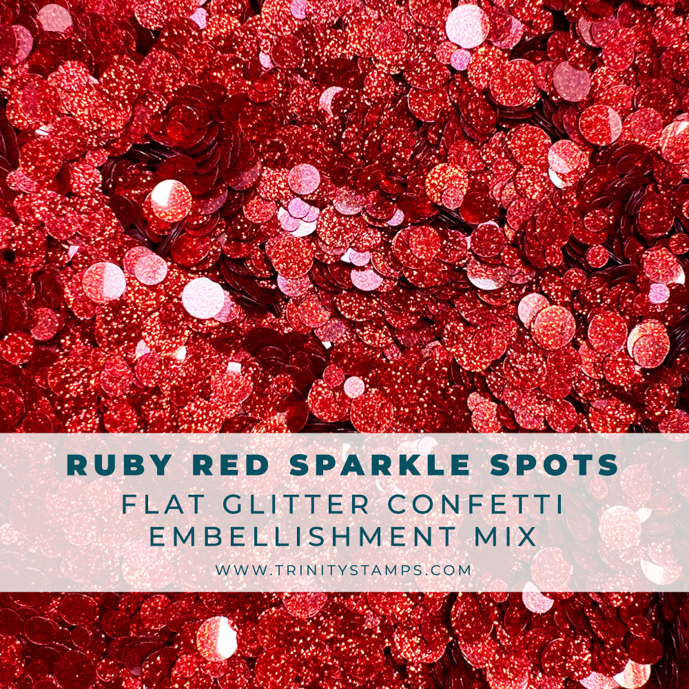 Ruby Red Sparkle Spots Flat Confetti Embellishment Mix– Trinity Stamps