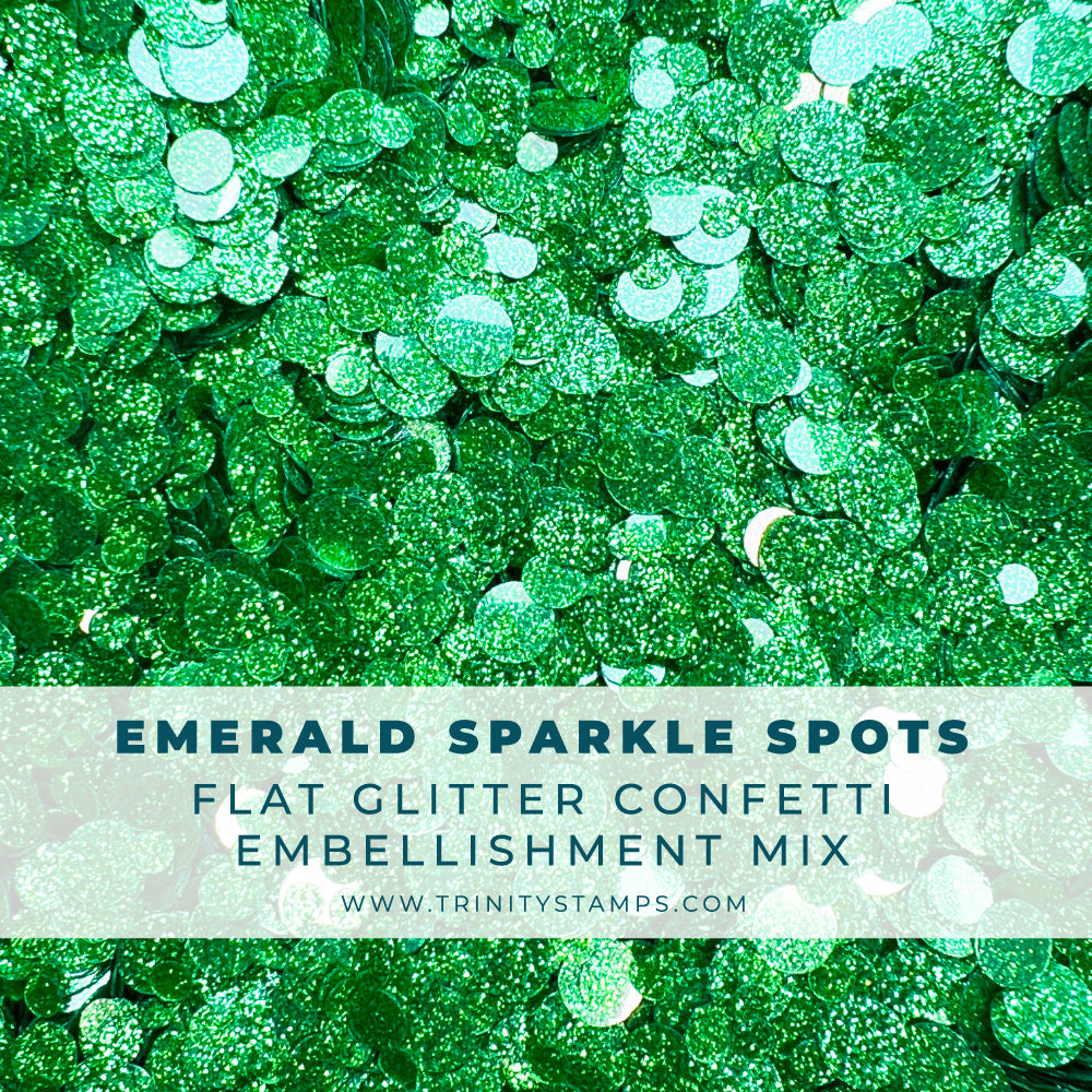 Emerald Sparkle Spots Flat Confetti Embellishment Mix– Trinity Stamps