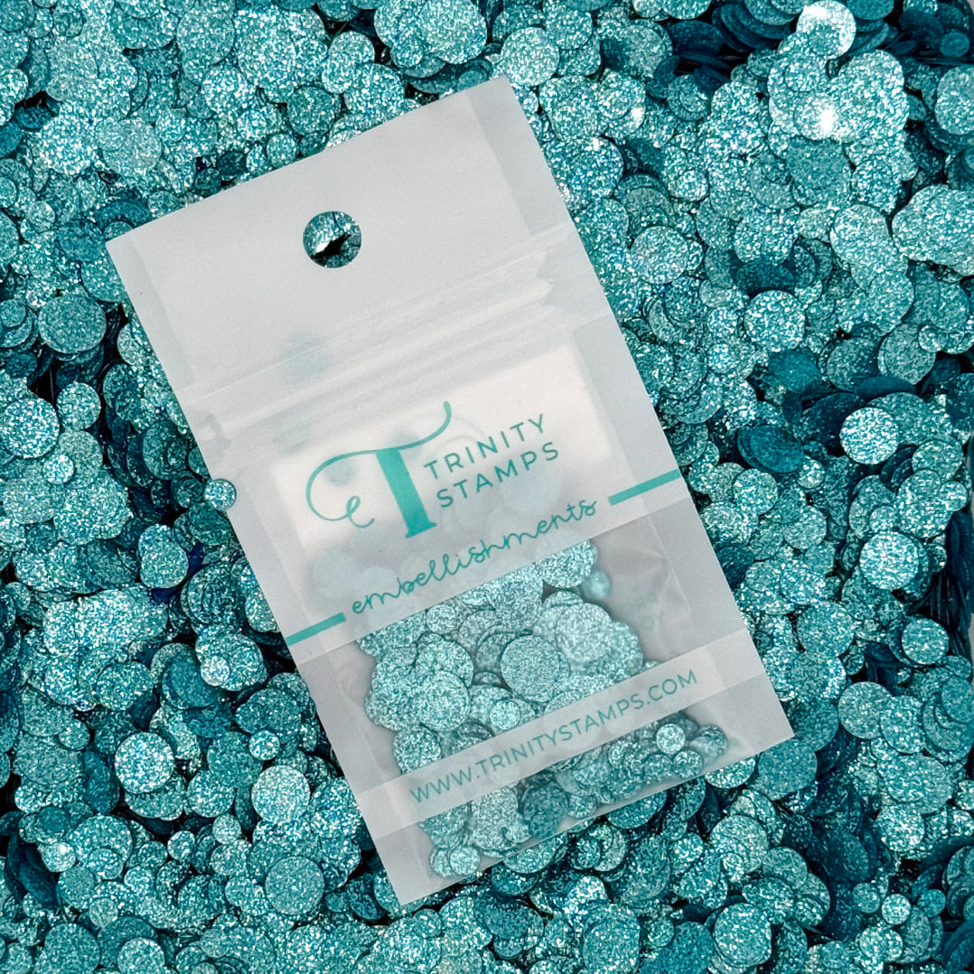 Celeste Sparkle Spots Confetti Embellishments– Trinity Stamps