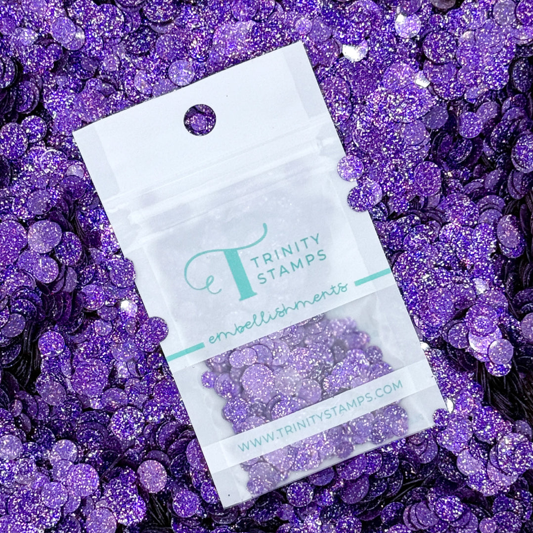 Grape Sparkle Spots Confetti Embellishments– Trinity Stamps
