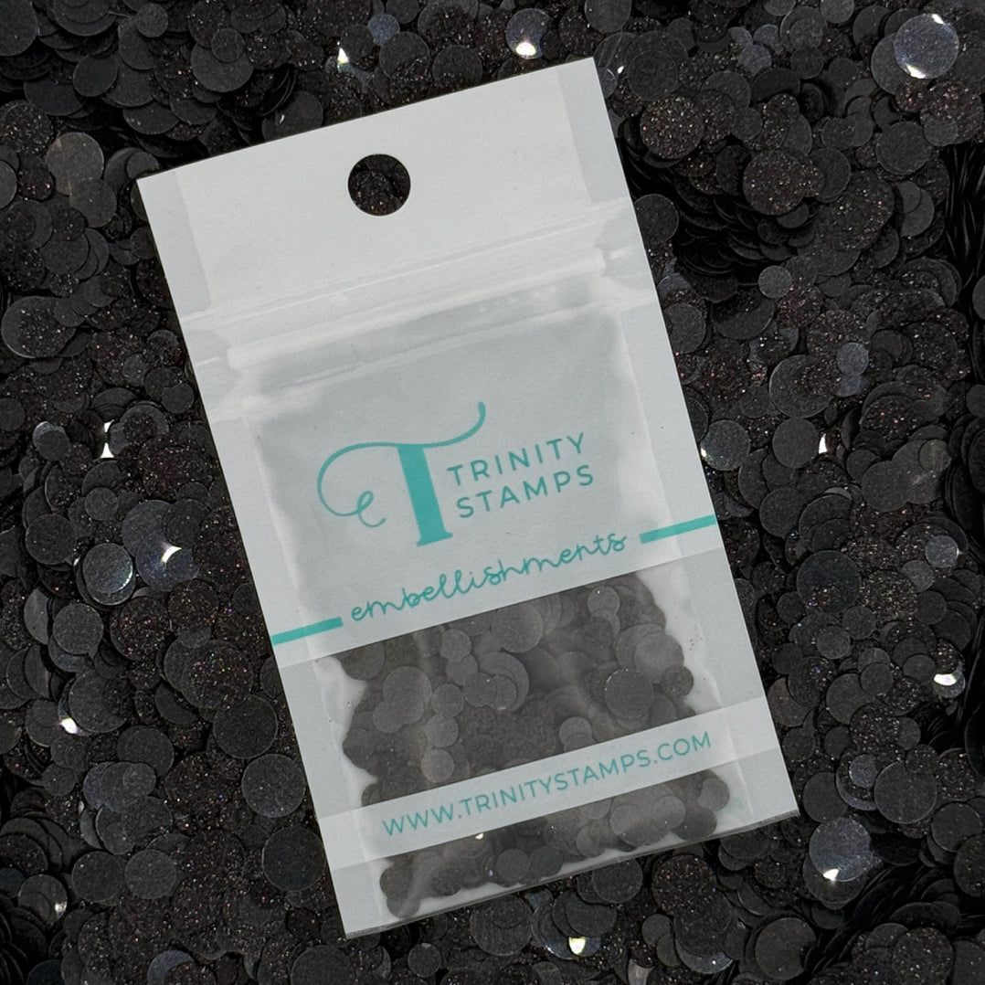 Black Sparkle Spots Confetti Embellishments– Trinity Stamps