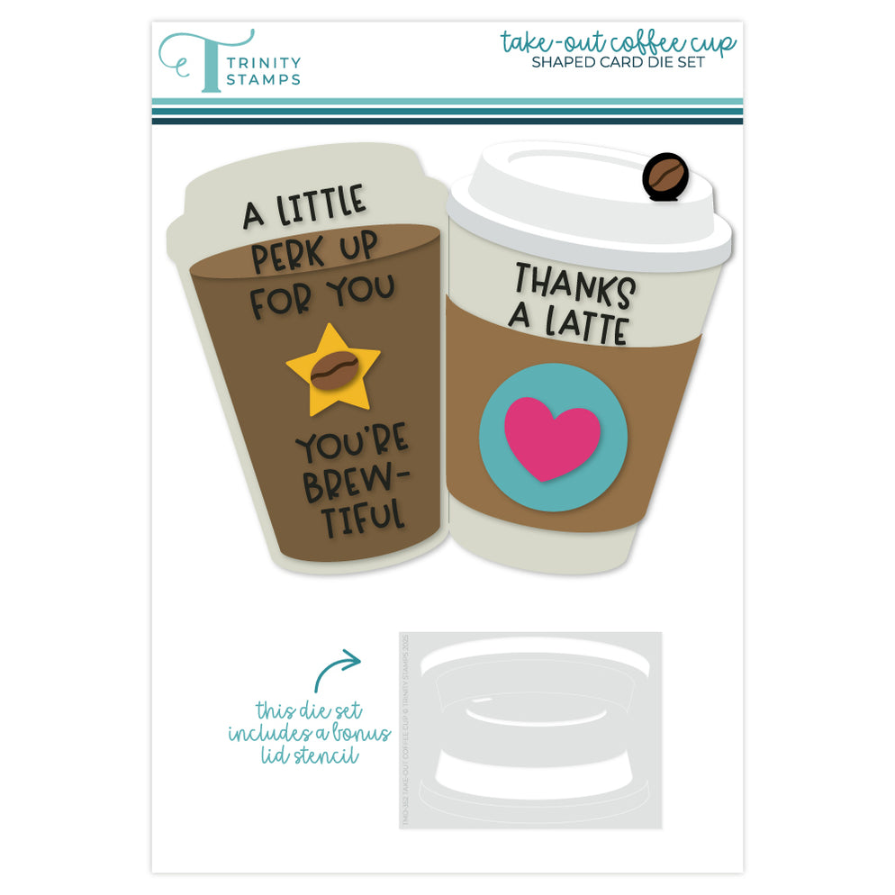Take-Out Coffee Cup Shaped Card Die Set– Trinity Stamps