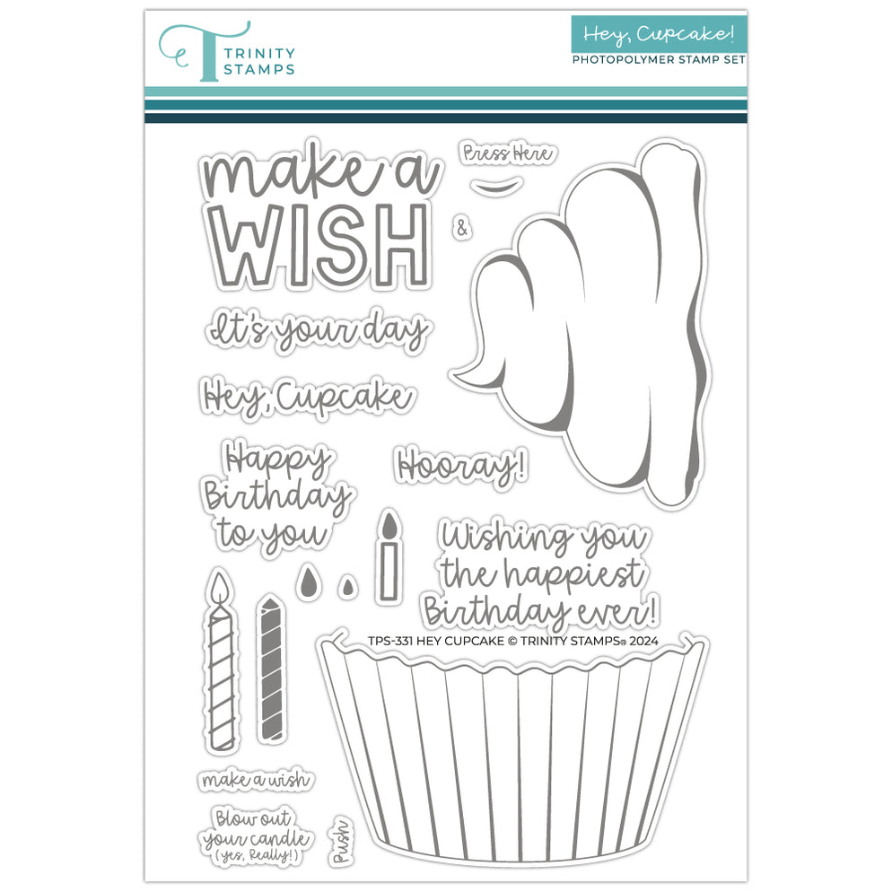 Hey, Cupcake 6x8 Stamp Set– Trinity Stamps