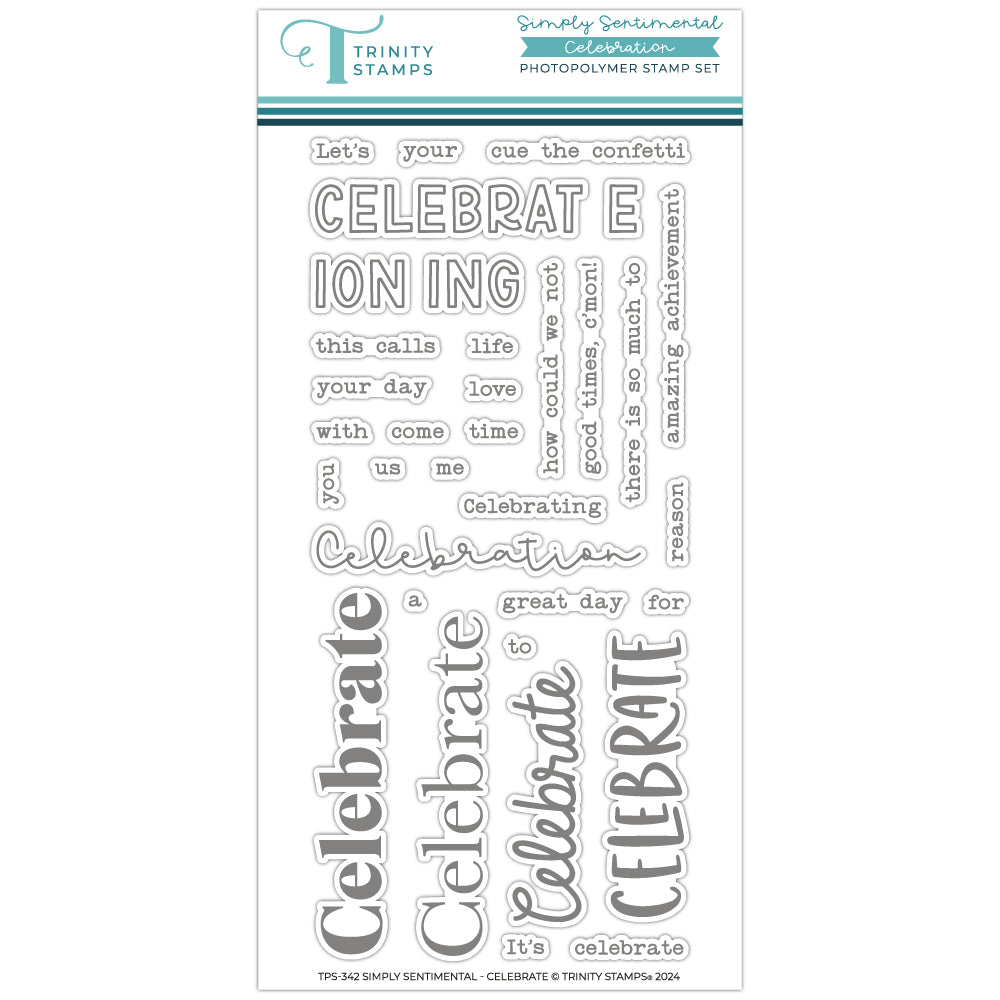Simply Sentimental - Celebrate 4x8 Stamp Set– Trinity Stamps