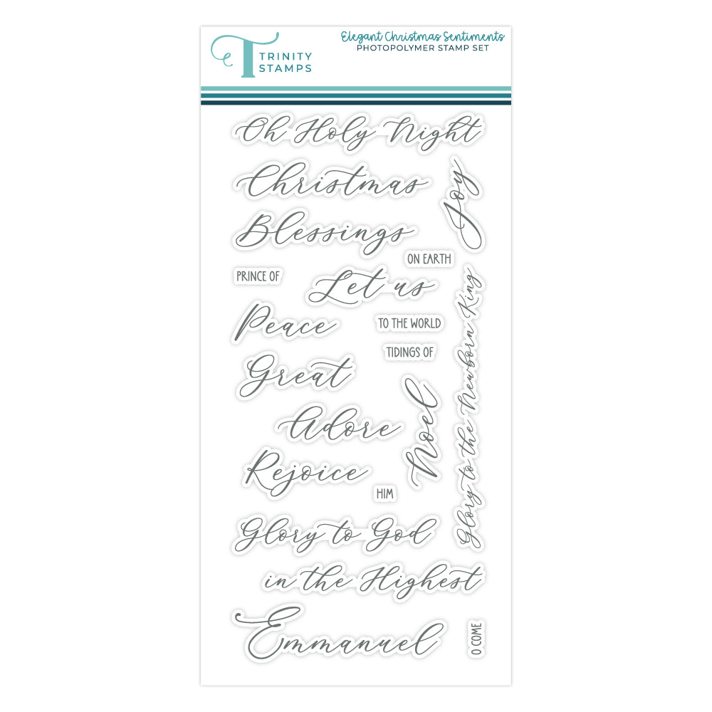 Elegant Christmas Sentiments 4x8 Stamp Set– Trinity Stamps