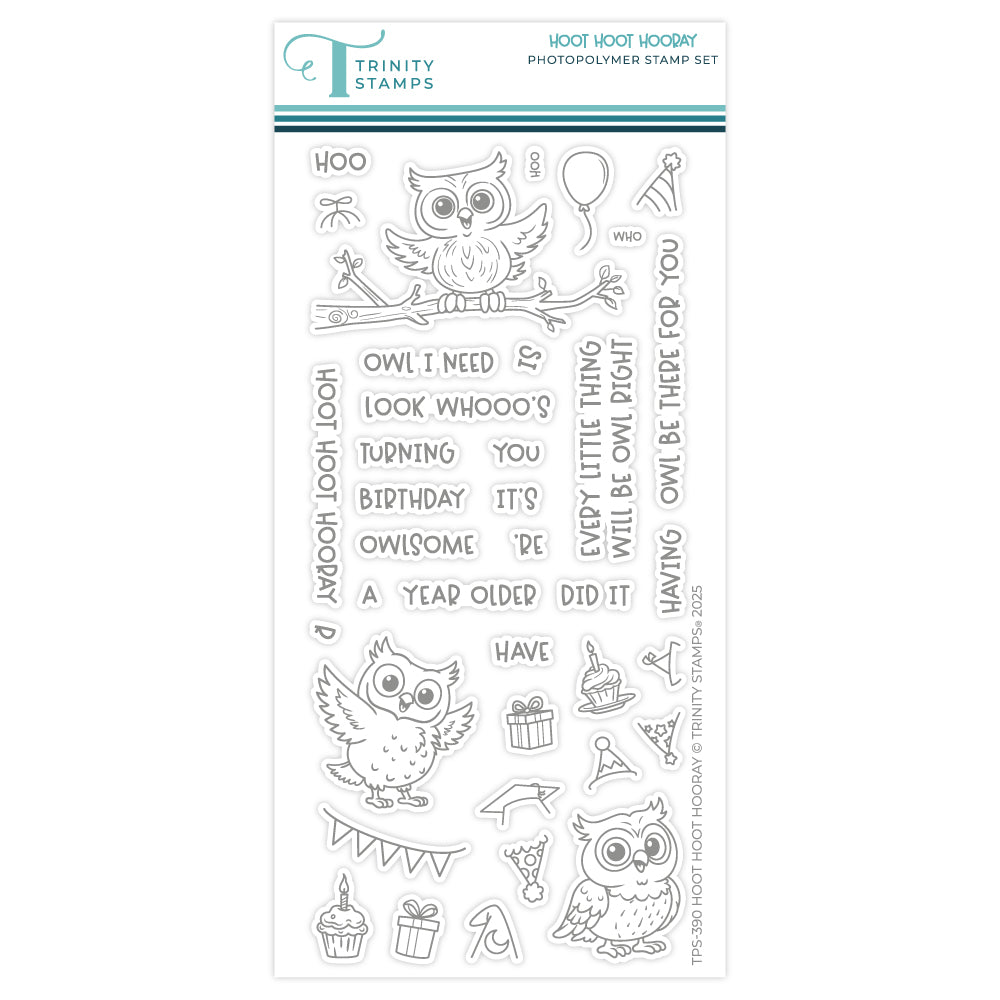 Hoot Hoot Hooray 4x8 Stamp Set– Trinity Stamps