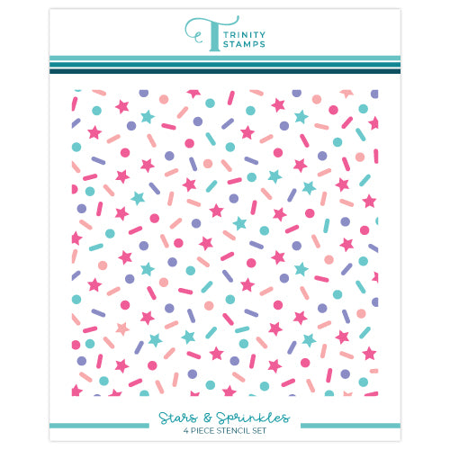 Stars & Sprinkles - 4-piece 6x6 Stencil Set– Trinity Stamps