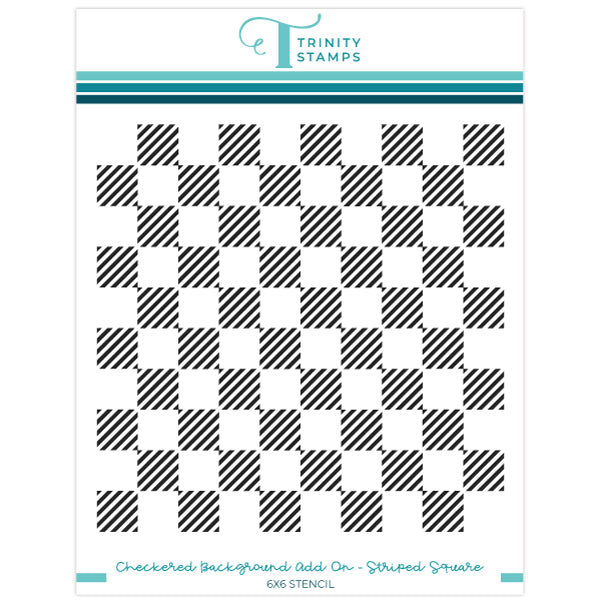 Checkered Background Add On 6x6 Stencil - Striped Squares– Trinity Stamps