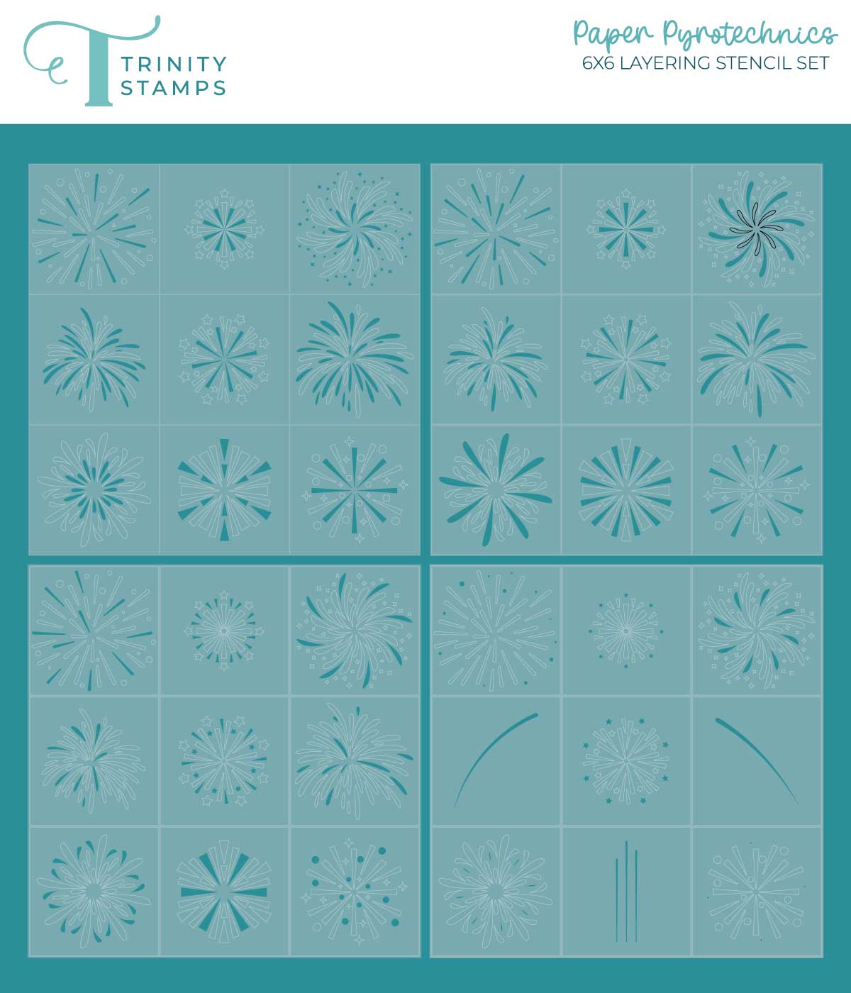 Paper Pyrotechnics 6x6 4-Piece Stencil Set– Trinity Stamps