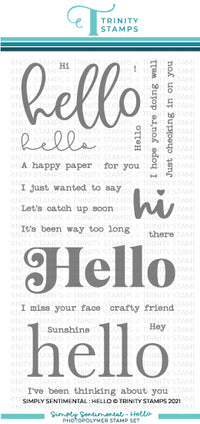 Simply Sentimental - Hello 4x8 Stamp Set– Trinity Stamps