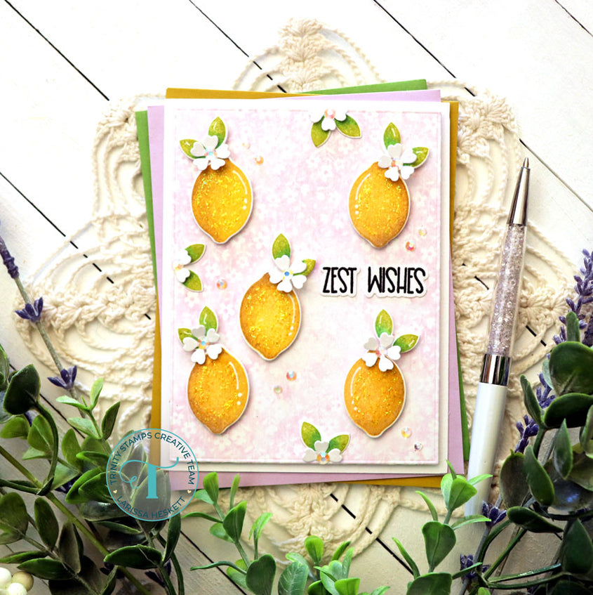 Zest Wishes 3x3 Stamp & Coordinating Die Bundle– Trinity Stamps