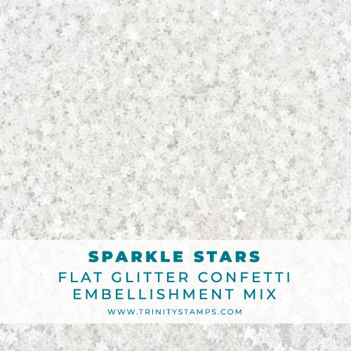White Sparkle Stars Flat Confetti Embellishment Mix– Trinity Stamps