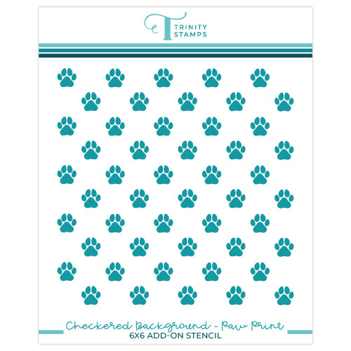 Checkered Background Add On 6x6 Stencil - Paw Print– Trinity Stamps