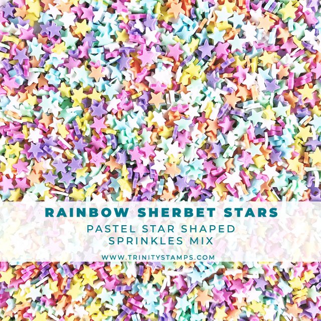 *Last Chance* Rainbow Sherbet Stars Clay Embellishments– Trinity Stamps